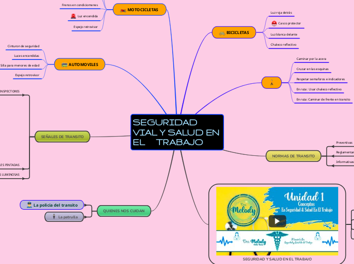 SEGURIDAD VIAL Y SALUD EN EL TRABAJO - Mind Map